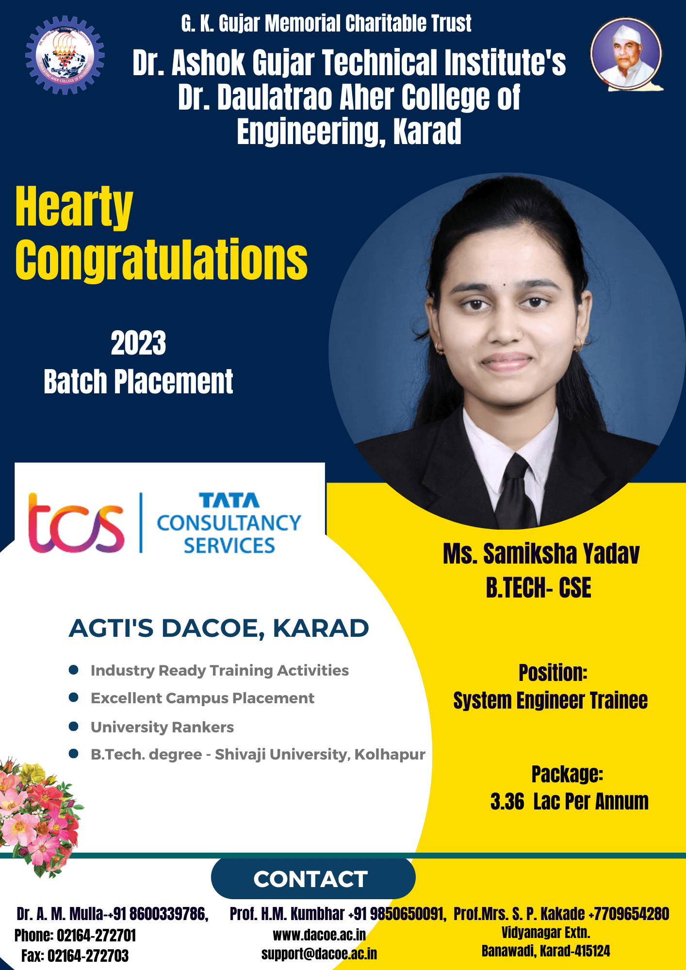 Gallery, Placement, Dr. Daulatrao Aher Engineering College, Karad